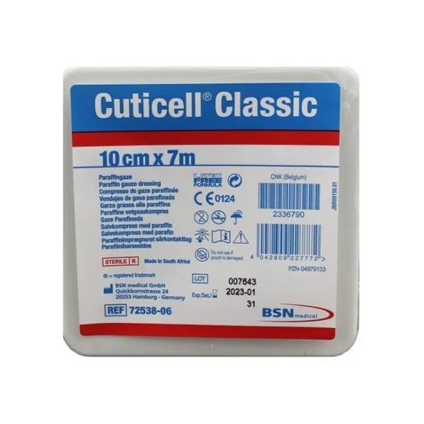 Gasa Parafinada Estéril Cuticell Classic 10 CM x 7 Metros – Geerdink